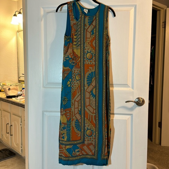 akeni + kin | Dresses | Silk Tribal Maxi Dress | Poshmark